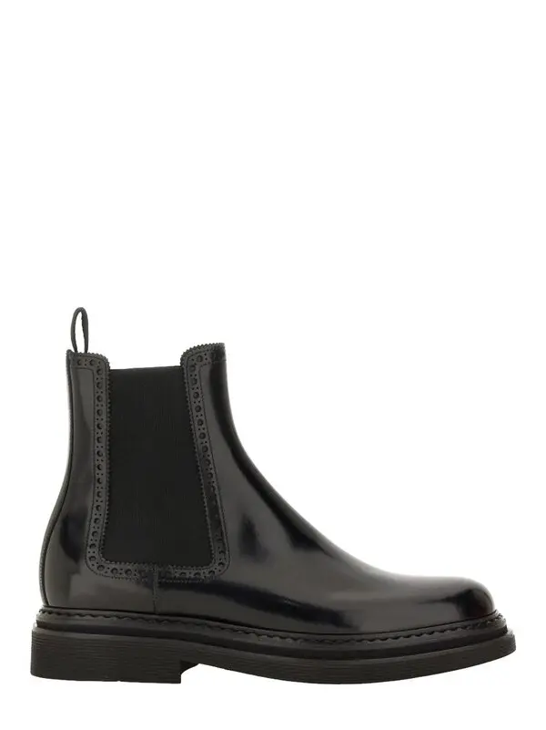 Dolce & Gabbana Brushed Leather Chelsea Boot - Black