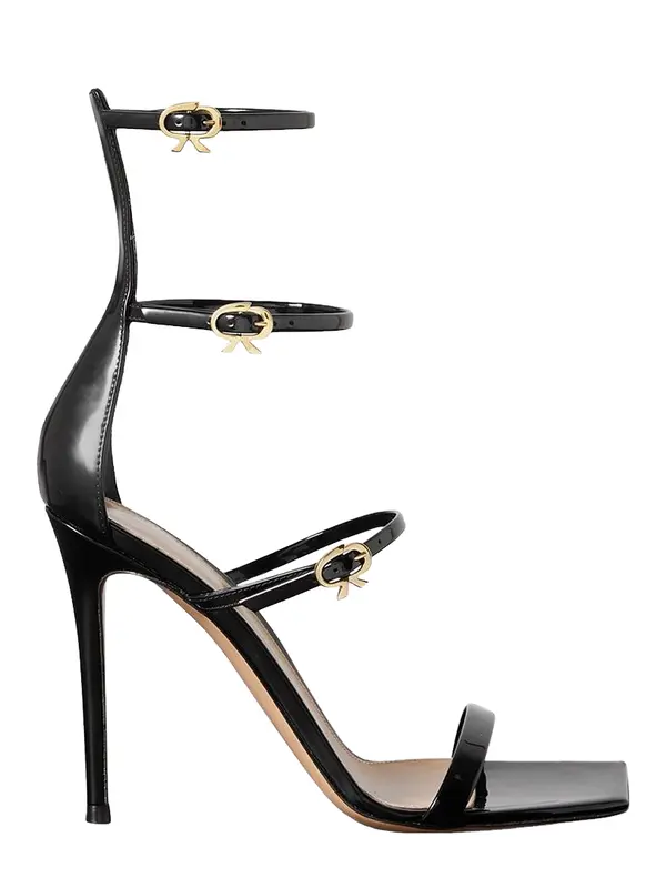 GIANVITO ROSSI 105 Patent-leather Sandals - Black