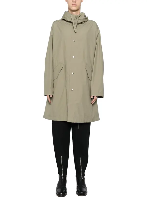 JIL SANDER Logo Print Parka - Green