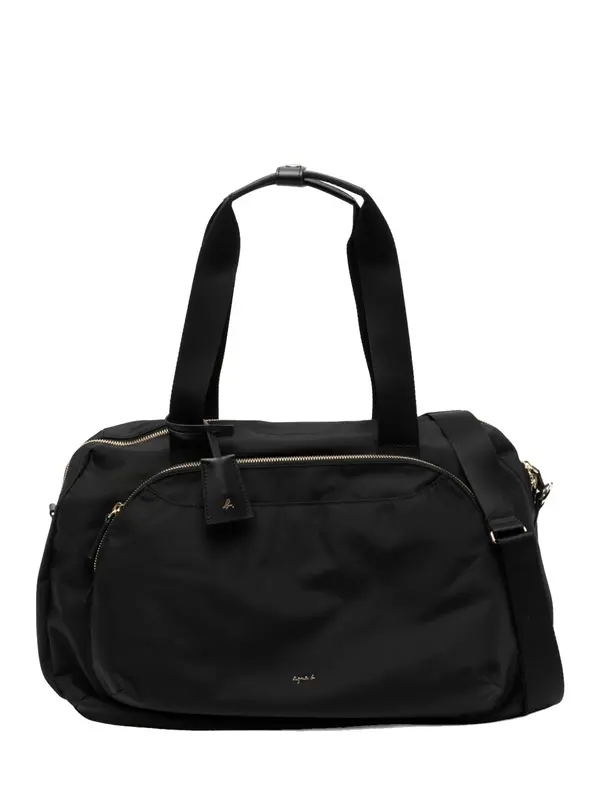 AGNÈS B. Logo Lettering Shoulder Bag - Black