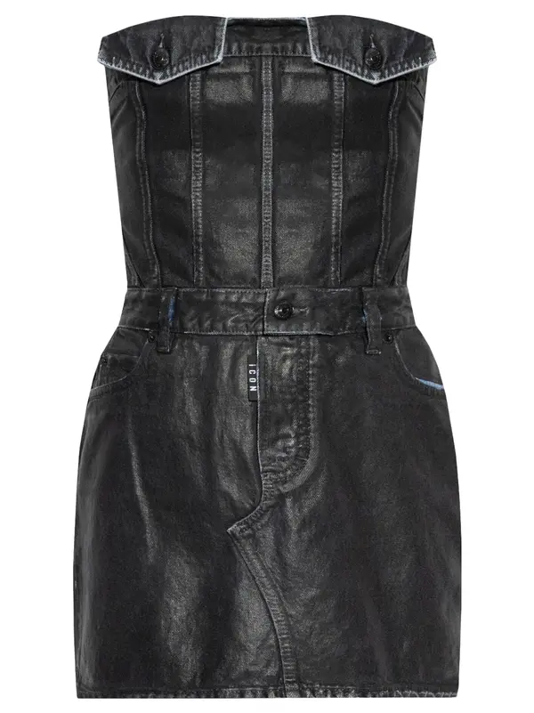 Dsquared2 Coated-finish Mini Dress - Black
