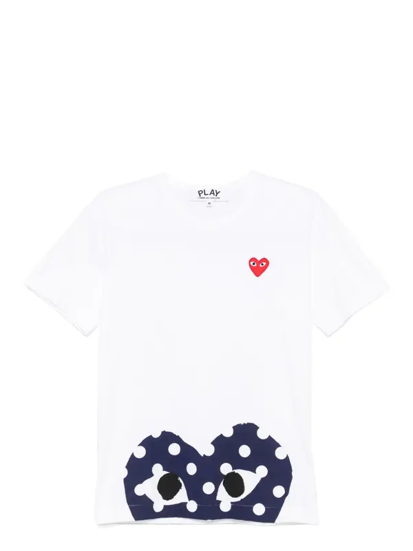 Play Comme Des Garcon Heart-patch T-shirt - White