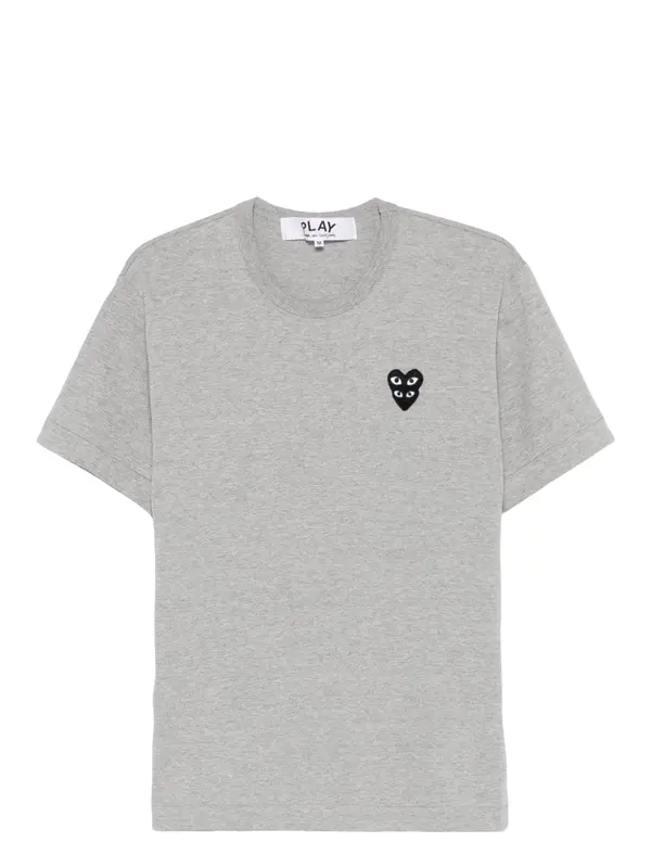 Play Comme Des Garcon Double Heart Patch T-shirt - Grey