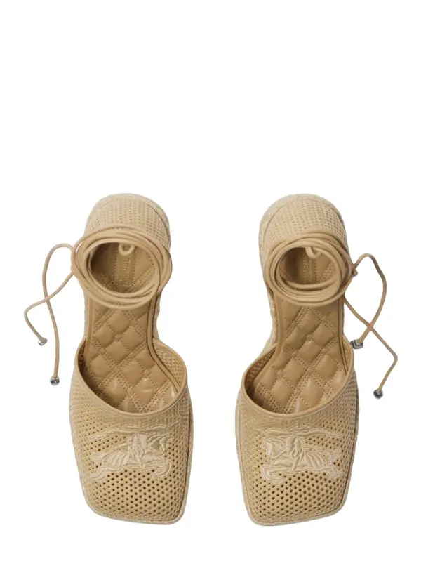 Burberry Mesh Plunge Espadrilles - Neutrals