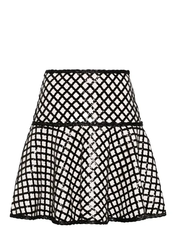 Giambattista Valli Sequined Bouclé Skirt - White