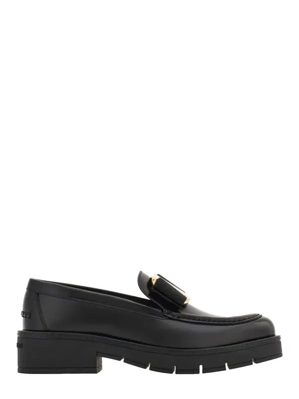 FERRAGAMO Vara Bow Loafers - Black
