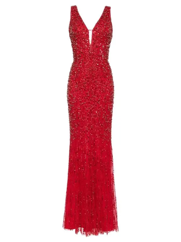 Jenny Packham Libra Crystal Gown - Red