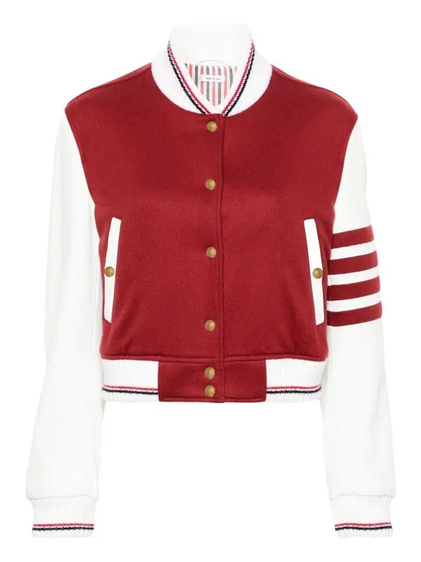Thom Browne 4-bar Stripes Varsity Jacket - Red