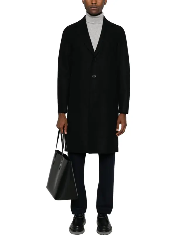 Harris Wharf London Cashmere Pea Coat - Black