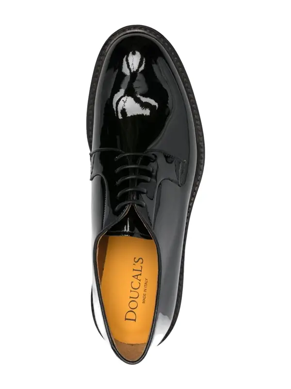 DOUCAL'S Patent Derby Shoes - Black