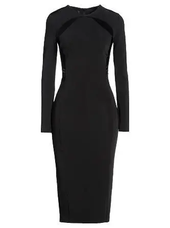 Pinko Midi Bodycon Dress In Viscose, Polyamide, And Elastane - Black