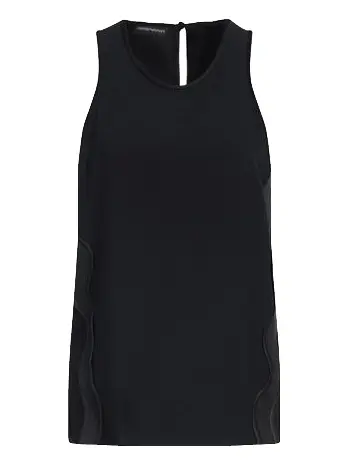 Emporio Armani Cady Top With Appliqués - Black