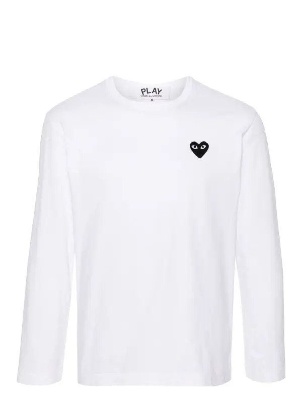 Play Comme Des Garcon Heart-patch T-shirt - White