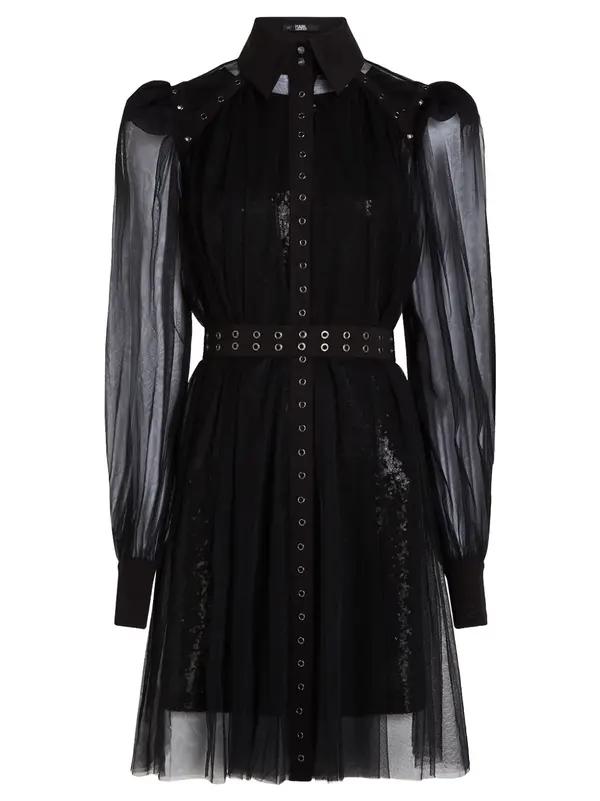 Karl Lagerfeld Kl Studio Layered Dress - Black