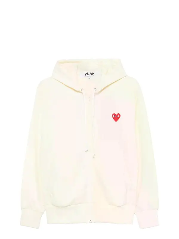Play Comme Des Garcon Heart-appliqué Hoodie - Yellow
