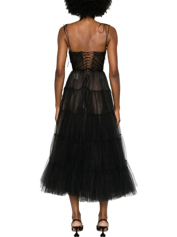 ANA RADU Tulle Maxi Dress - Black