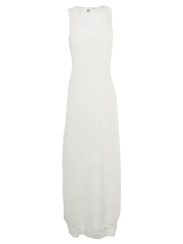 TOTÊME Layered Fine-knit Maxi Dress - White