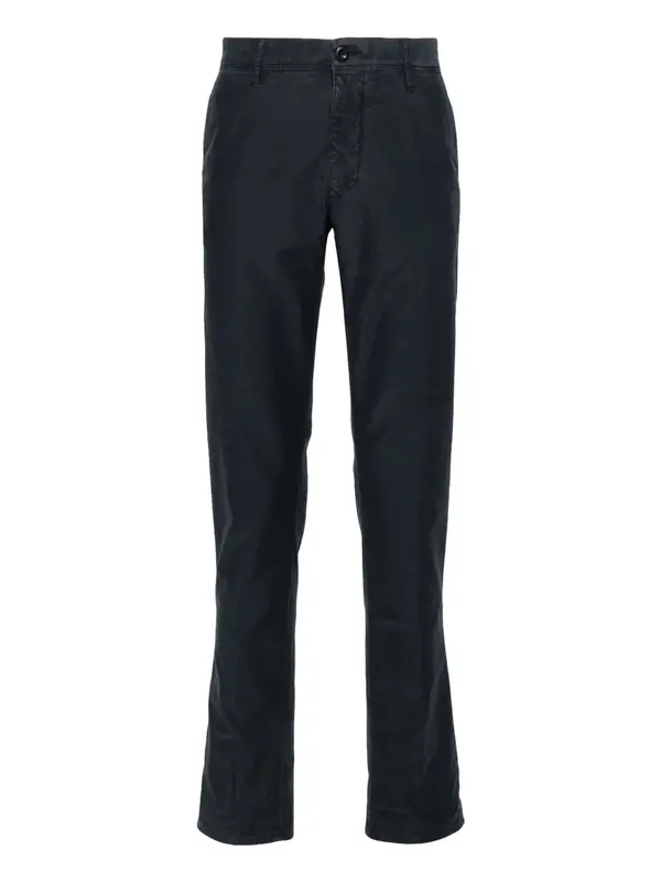 Incotex Logo-embroidered Trousers - Blue
