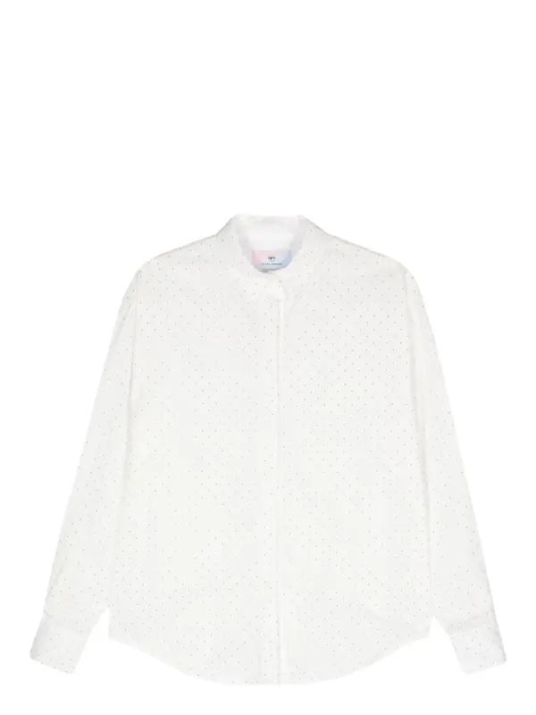 CHIARA FERRAGNI Rhinestone-embellished Shirt - White