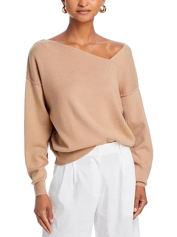 Line & Dot Geometric Neck Sweater - Taupe