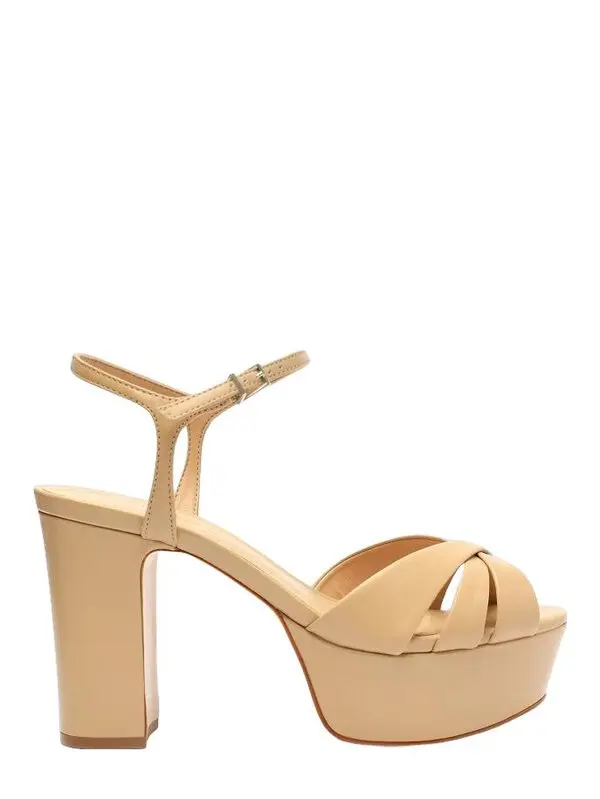 Schutz Keefa 100mm Leather Platform Sandals - Neutral