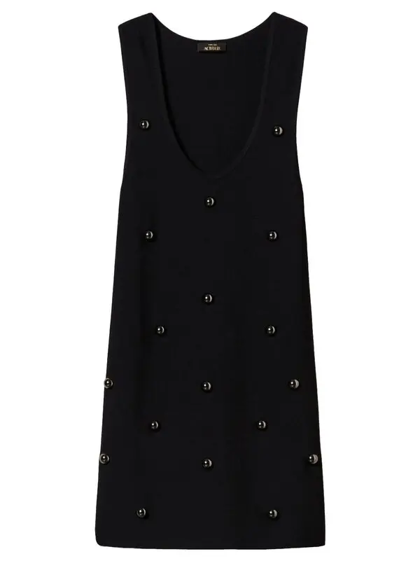 TWINSET Stud-embellished Knit Mini Dress - Black