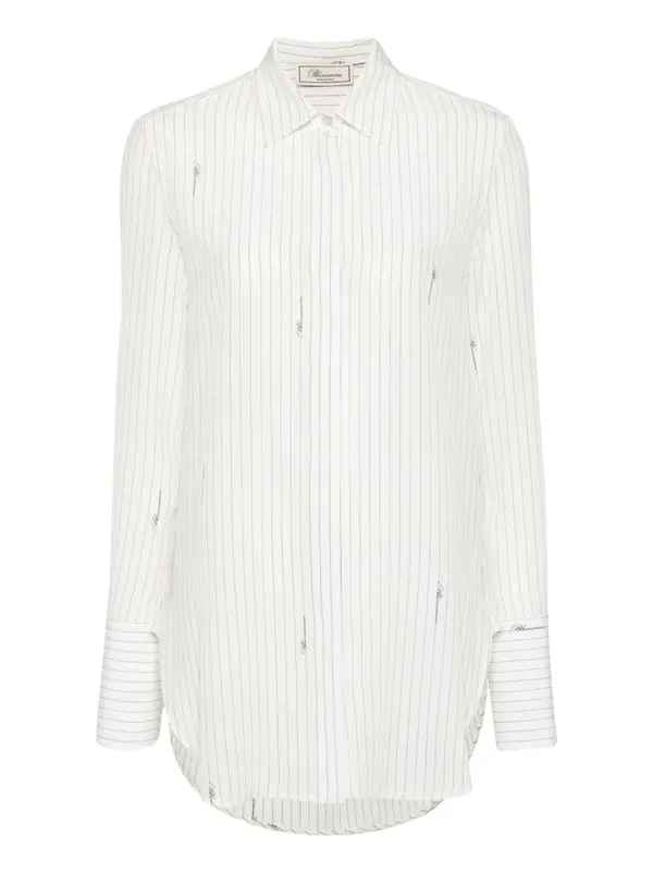 Blumarine Pinstriped Shirt - White