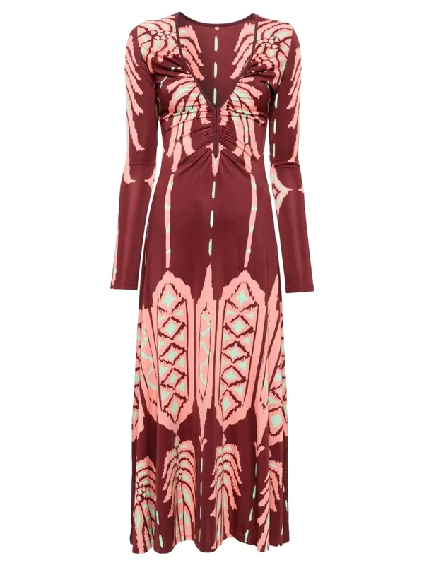 Johanna Ortiz Alma Bordada Maxi Dress - Red
