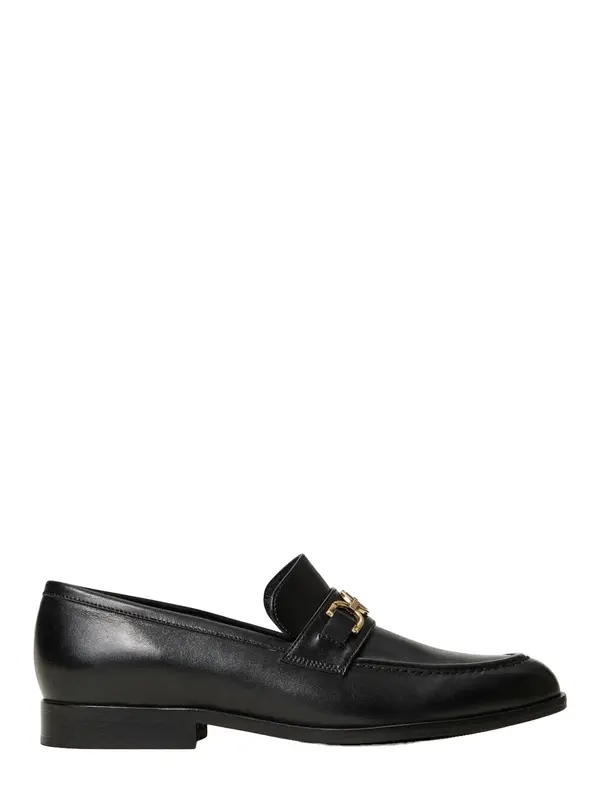TWINSET Oval T Leather Loafers - Black