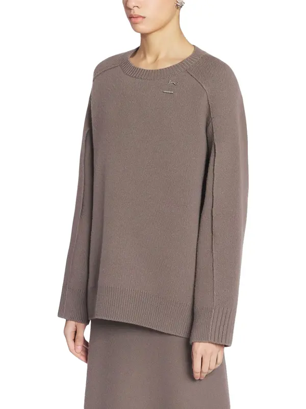 LANVIN Wool-cashmere Oversized Jumper - Brown