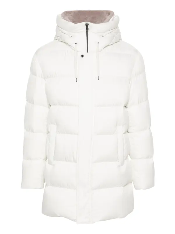 Herno Logo-plaque Padded Coat - White