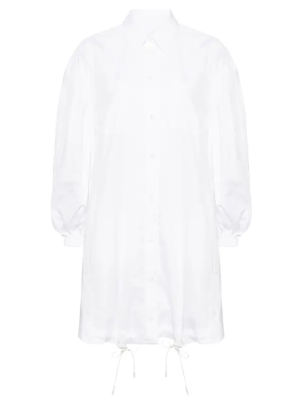 Simone Rocha Button Placket Trapeze Shirt Dress - White