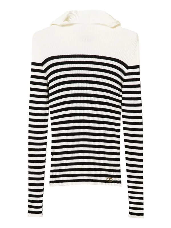 TWINSET Striped Knit Jumper - Black