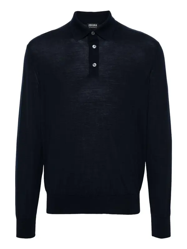 Zegna Wool Polo Shirt - Blue