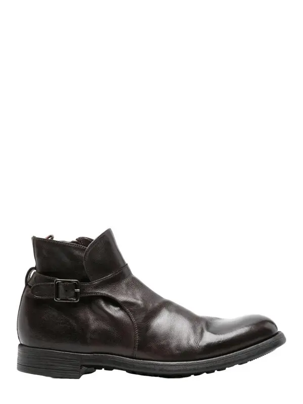 Officine Creative Buckle-strap Leather Ankle Boots - Brown