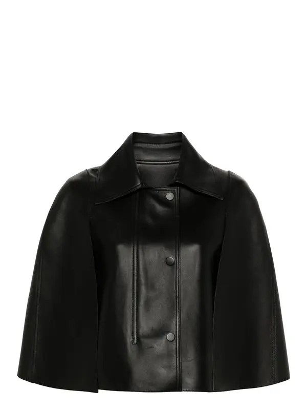 TOTEME Double Leather Cape - Black