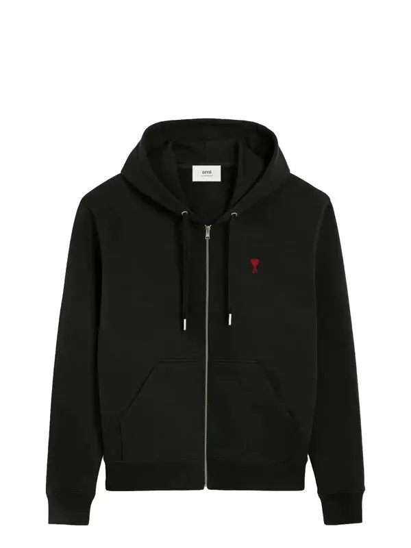 Ami De Coeur Zip-up Sweatshirt - Black
