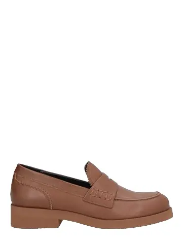 PALOMA BARCELO Leather Penny Loafers - Brown