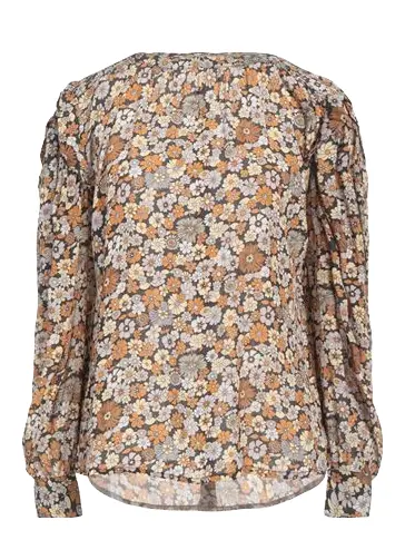Antik Batik Floral-print Viscose Blouse - Beige