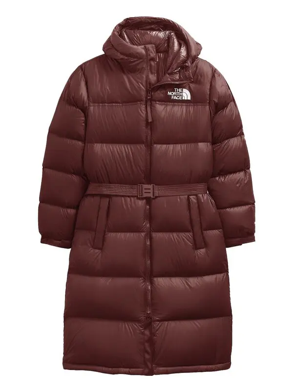 The North Face Nuptse Belted Long Parka - Dark Oak