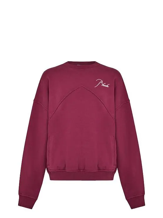 Rhude Logo Signature Paneled Sweatshirt - Bordeaux