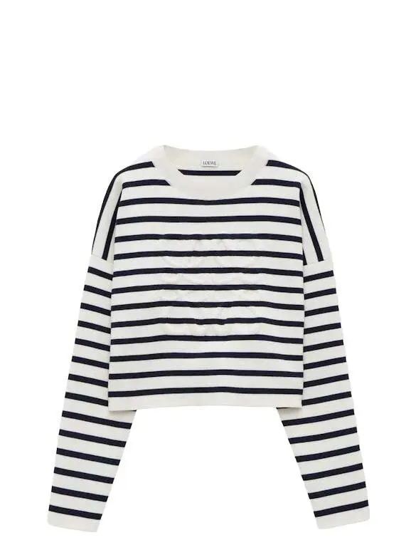 Loewe Anagram Sweatshirt - Off/white/navy Blue