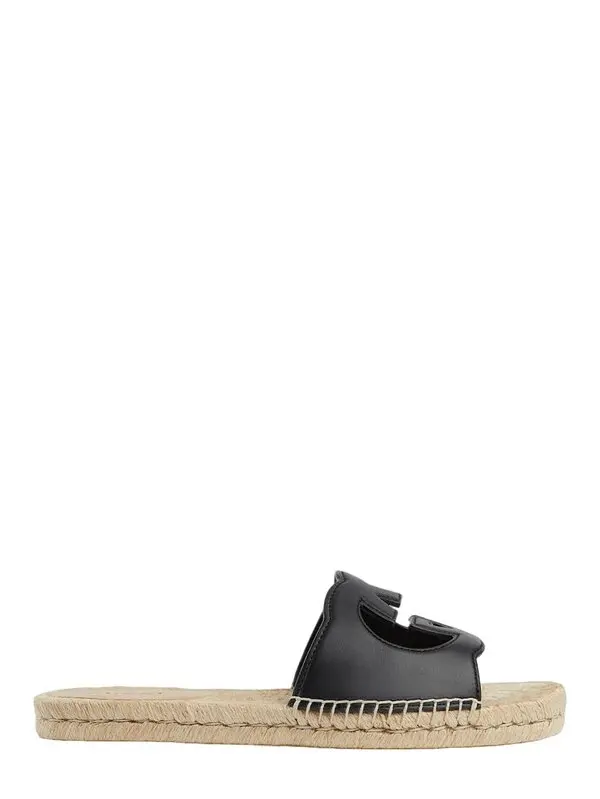 Gucci Interlocking G Cut Slide Sandal - Black