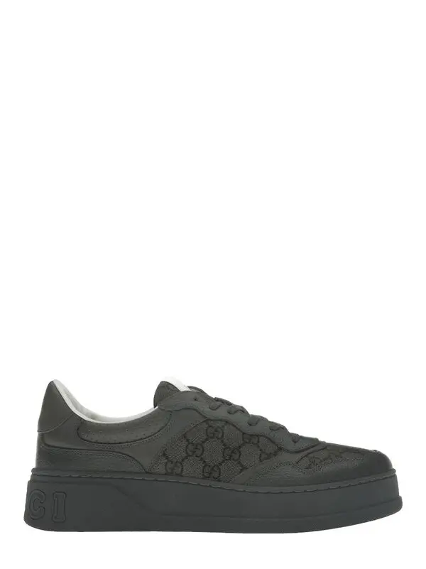 Gucci Lace Up Sneaker With Gg Monogram - Grey