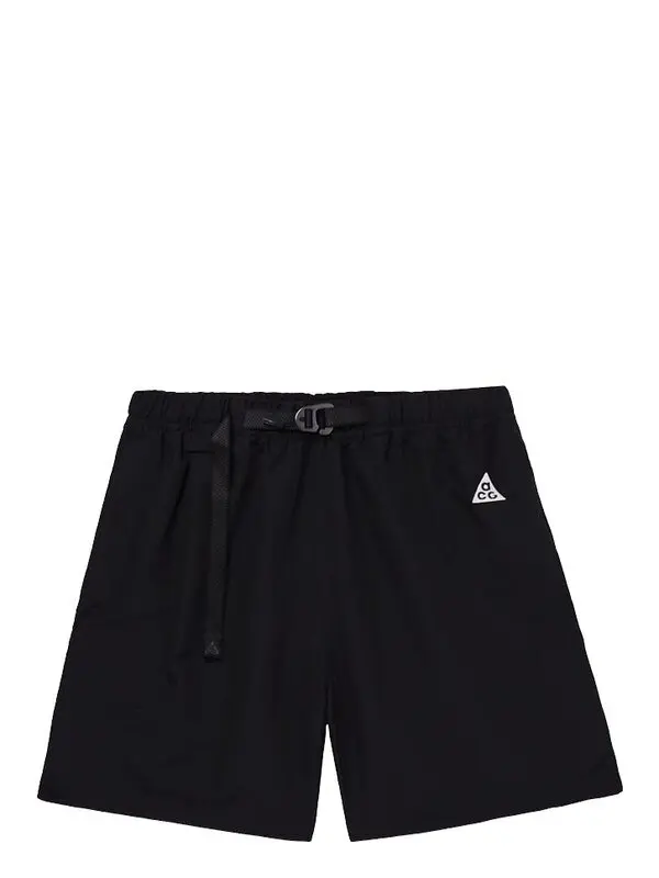 Nike Acg Logo Belted Straight-leg Shorts - Black/anthracite