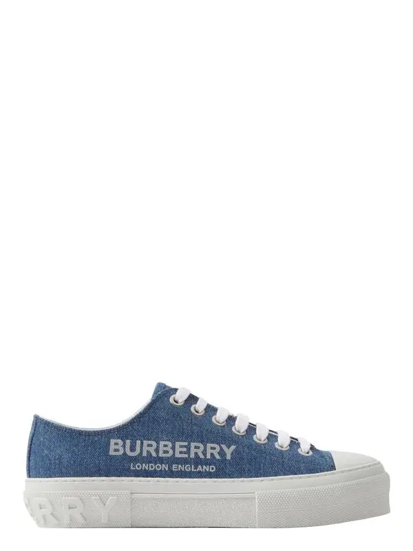 Burberry Logo-print Denim Sneakers - Blue
