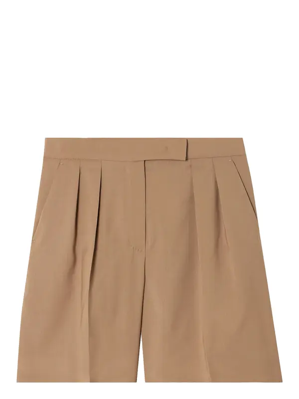 Max Mara Jessica Pleated Wool Shorts - Brown