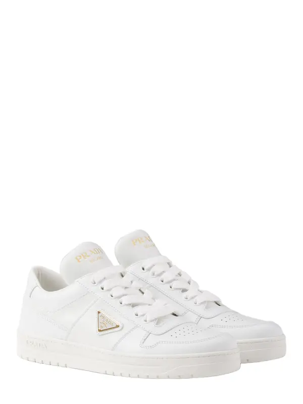 Prada Downtown Leather Sneakers - White