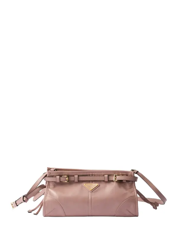 Prada Small Leather Shoulder Bag - Lily-of-the-valley