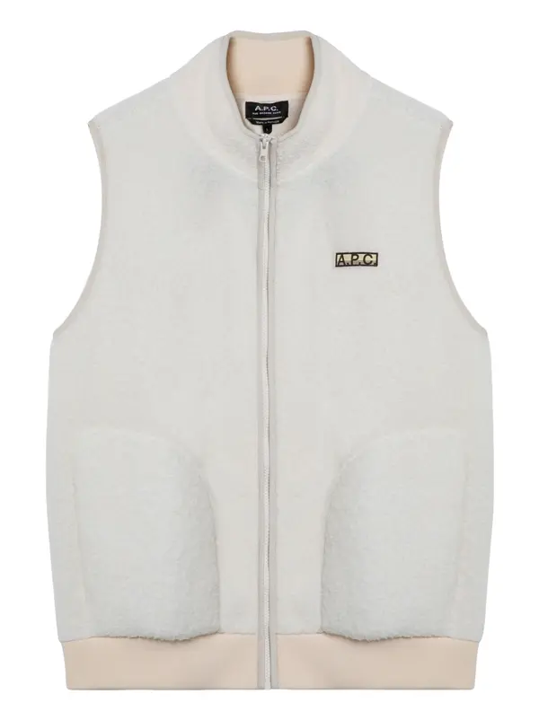 A.p.c. Fleece Zipped Waistcoat - White